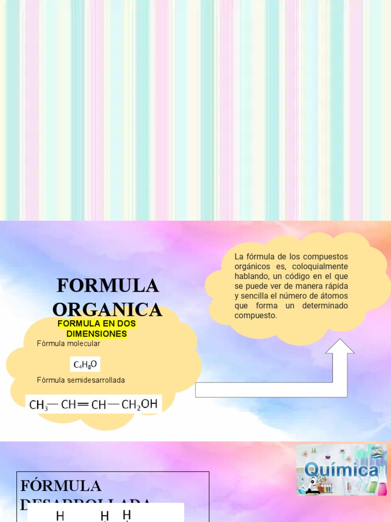 Tipos de Fórmulas Químicas Orgánicas | PDF | Moléculas | Compuestos ...