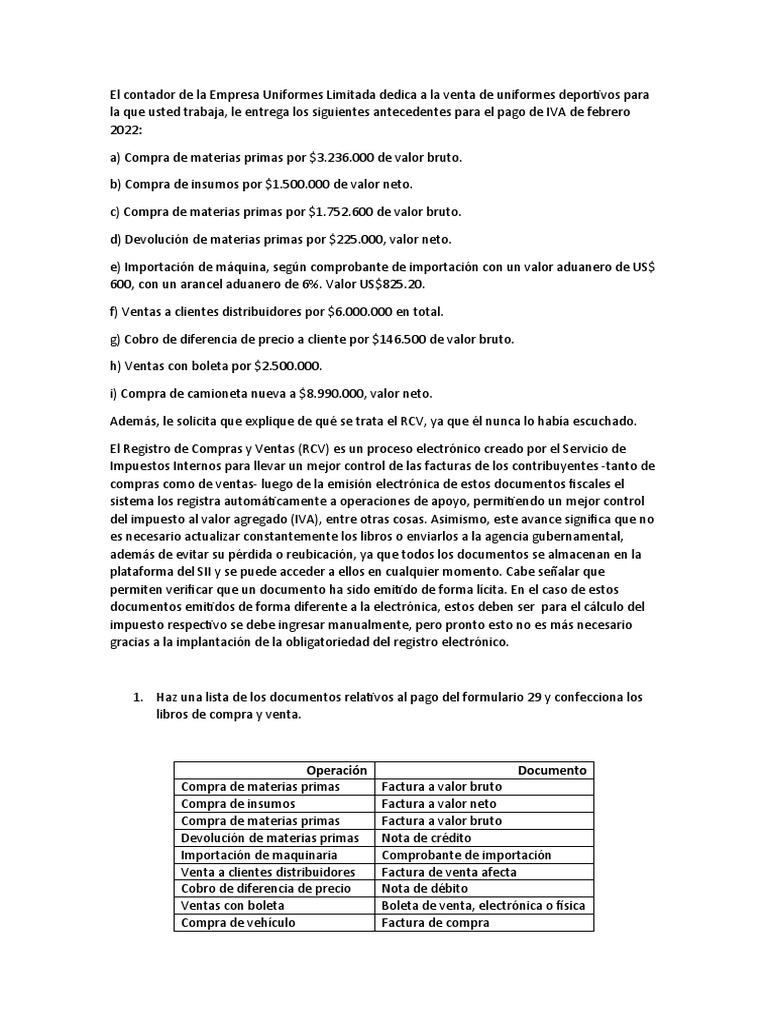 Uniformes Limitada | PDF | Factura | Impuesto al valor agregado