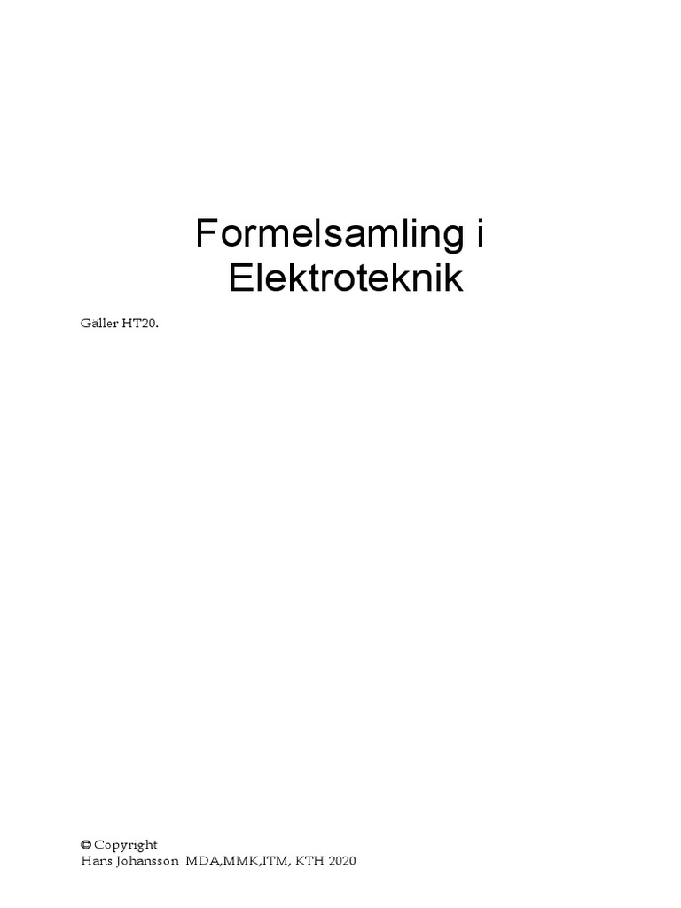 Formelsamling ht20 | PDF