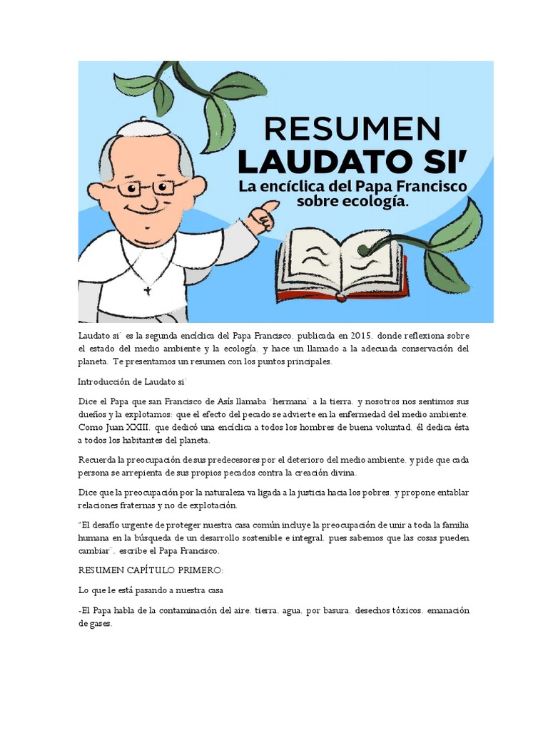 EDA 9 - LECTURA - Laudato Si | PDF | Entorno natural | Desarrollo ...