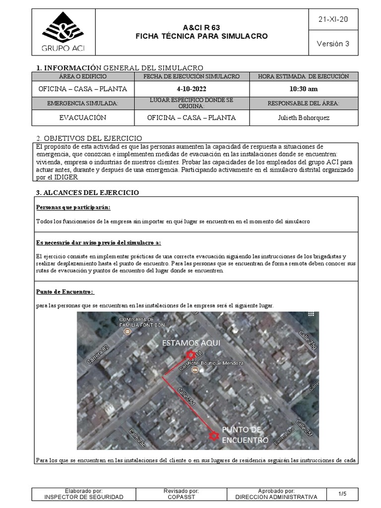 Aci R 63 Ficha Tecnica para Simulacro V3 2022 | PDF | Simulación