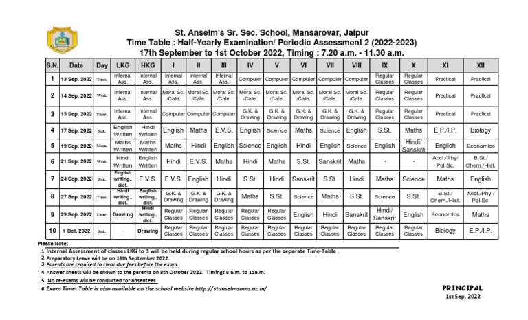 HY Time Table 2022-2023-1 | PDF | Science