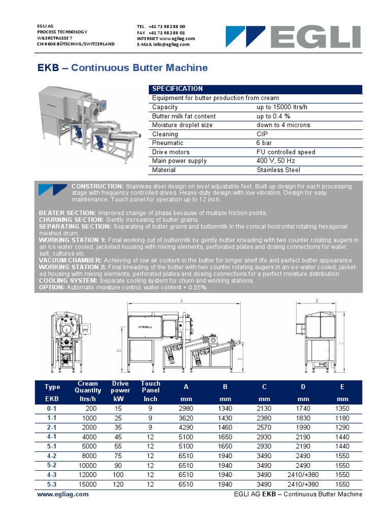 EKB - Technical Passport | PDF | Butter | Manufactured Goods