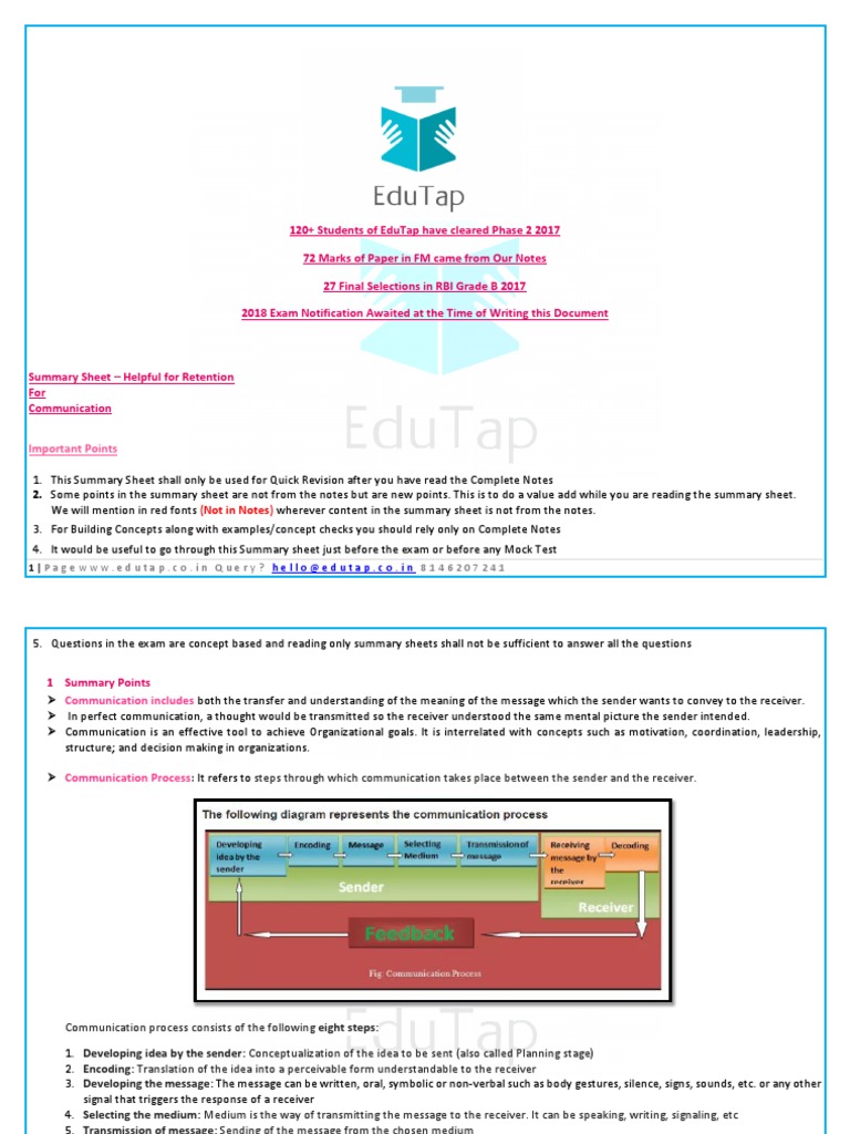 Attachment Summary Sheet Communication Pdf Communication Public Speaking 