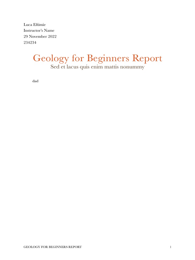 Geology For Beginners Report: Sed Et Lacus Quis Enim Mattis Nonummy ...