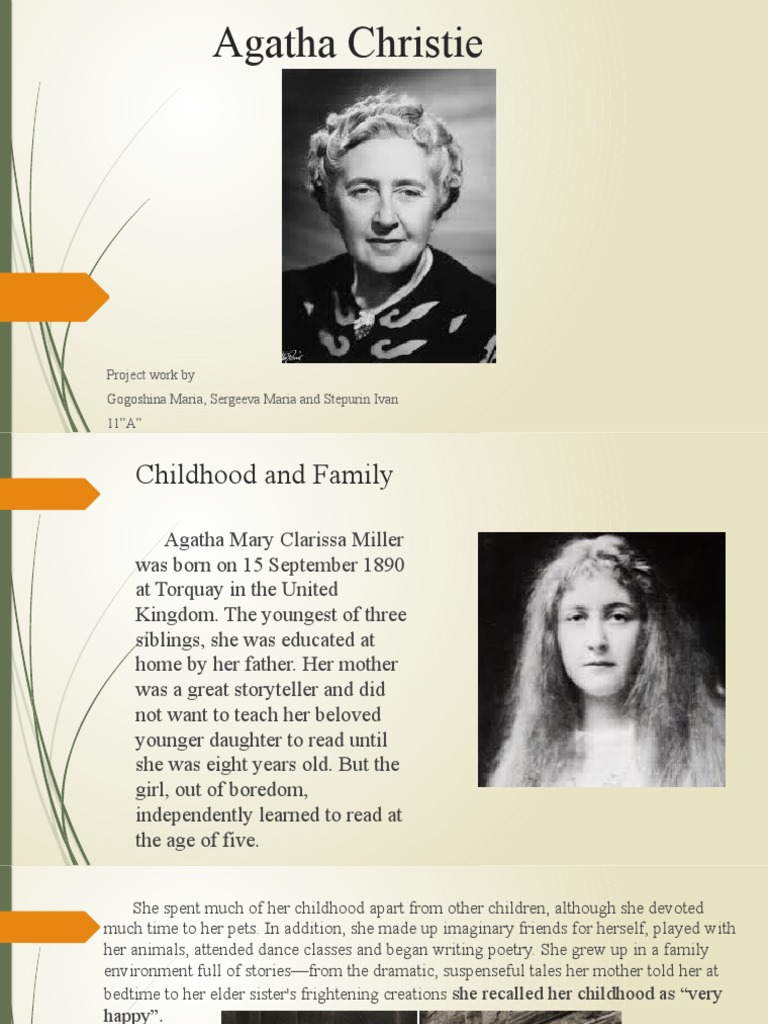 Agatha Christie: Project Work by Gogoshina Maria, Sergeeva Maria and ...