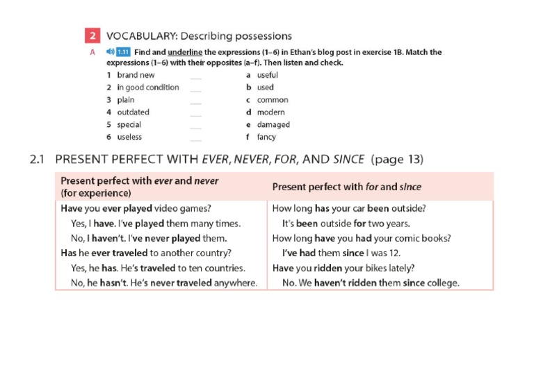 Grammar and Vocab 2.1 | PDF
