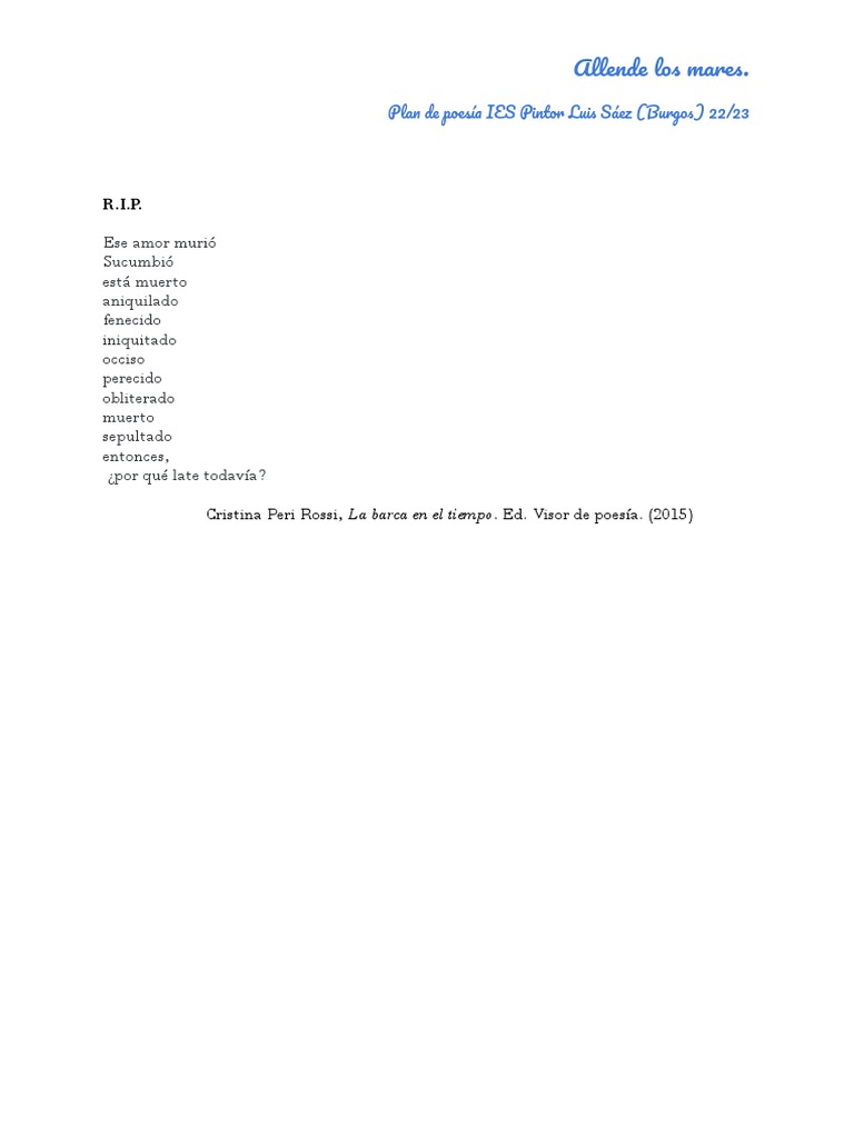 Concurso Poema Cristina Rosi | PDF