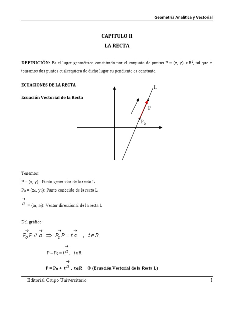 La Recta en R2 | PDF | Línea (geometría) | Vector Euclidiano