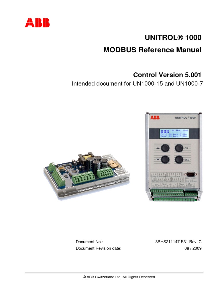 UN1000 Modbus Reference Manual 5.001 | PDF | Ac Power | Parameter (Computer Programming)