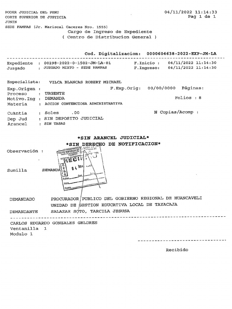 Formula Demanda | PDF | Salario | Demanda judicial
