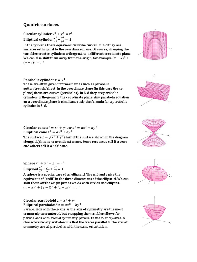 Quadric Surfaces | PDF | Manifold | Theoretical Physics