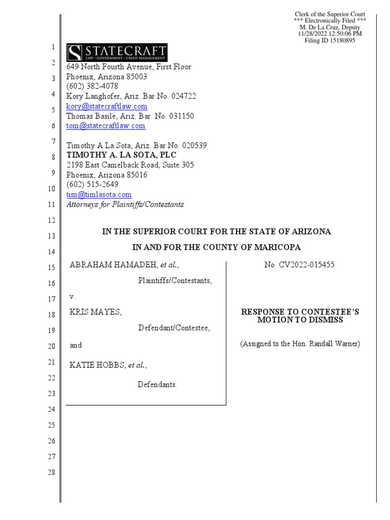 Response To Motion To Parties Motion To Dismiss | PDF | Federal Rules ...