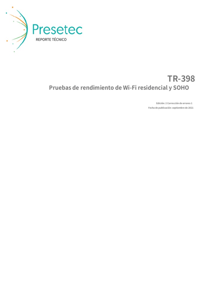 TR-398 en Es | PDF | Ieee 802.11 | Punto de acceso inalámbrico