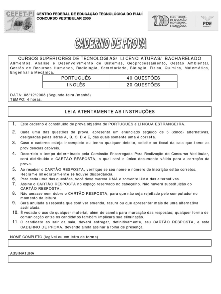 Prova Port e Ing | PDF | Assunto (gramática) | Poesia