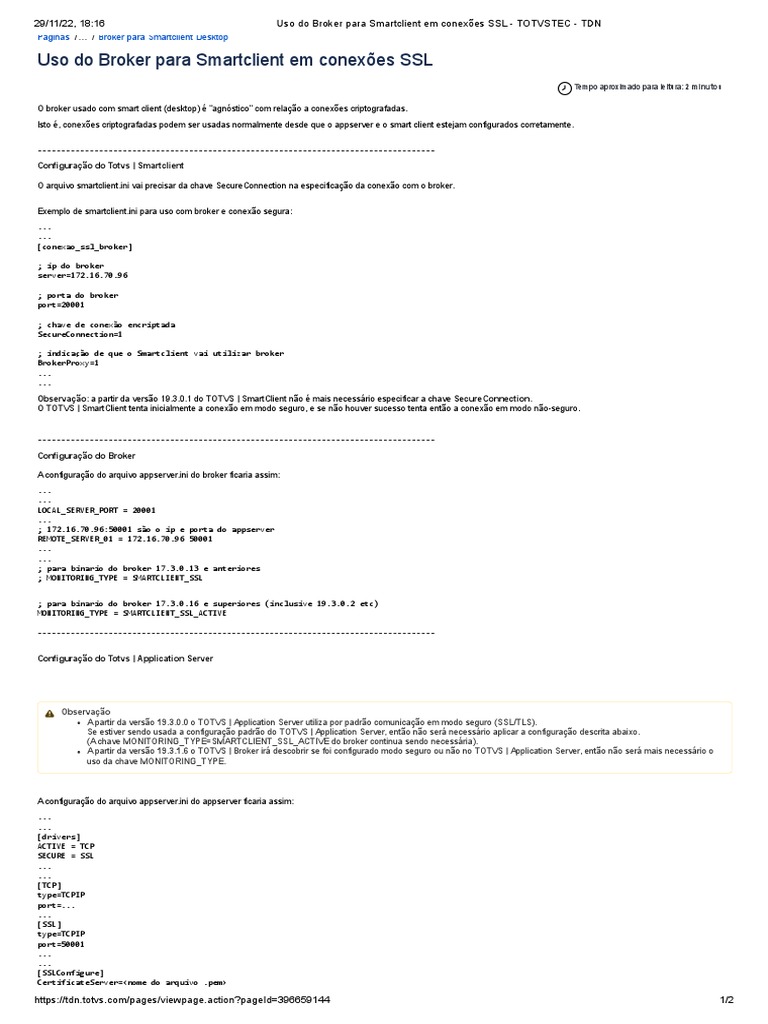 Uso Do Broker para Smartclient em Conexões SSL - TOTVSTEC - TDN | PDF ...