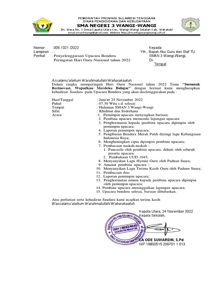 Undangan Upacara HGN 2022 | PDF