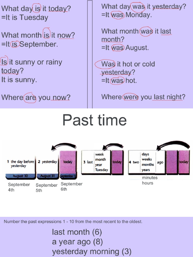 Past Time Expressions | PDF