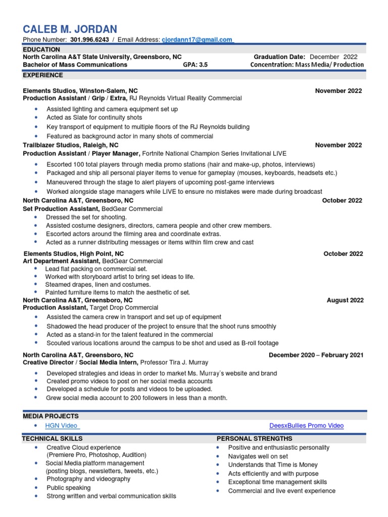 Caleb Jordan Resume | PDF