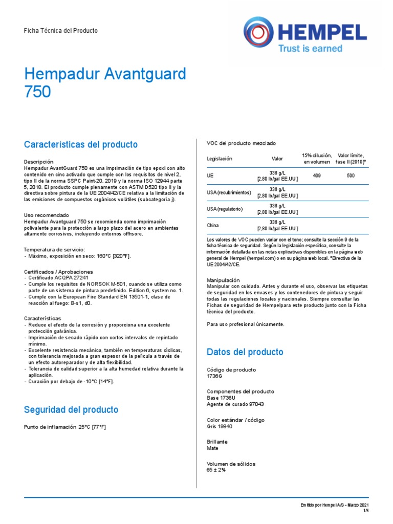 1736G Avantguard 750 | Descargar gratis PDF | Humedad | Química