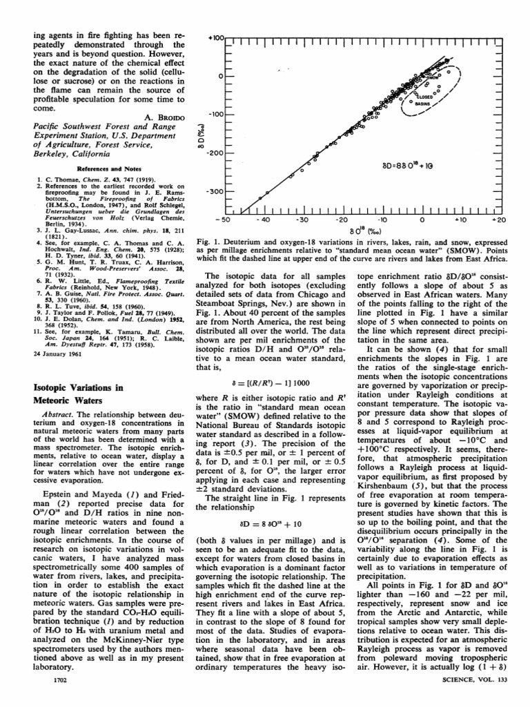 Craig, H. 1961 | PDF | Water | Acid