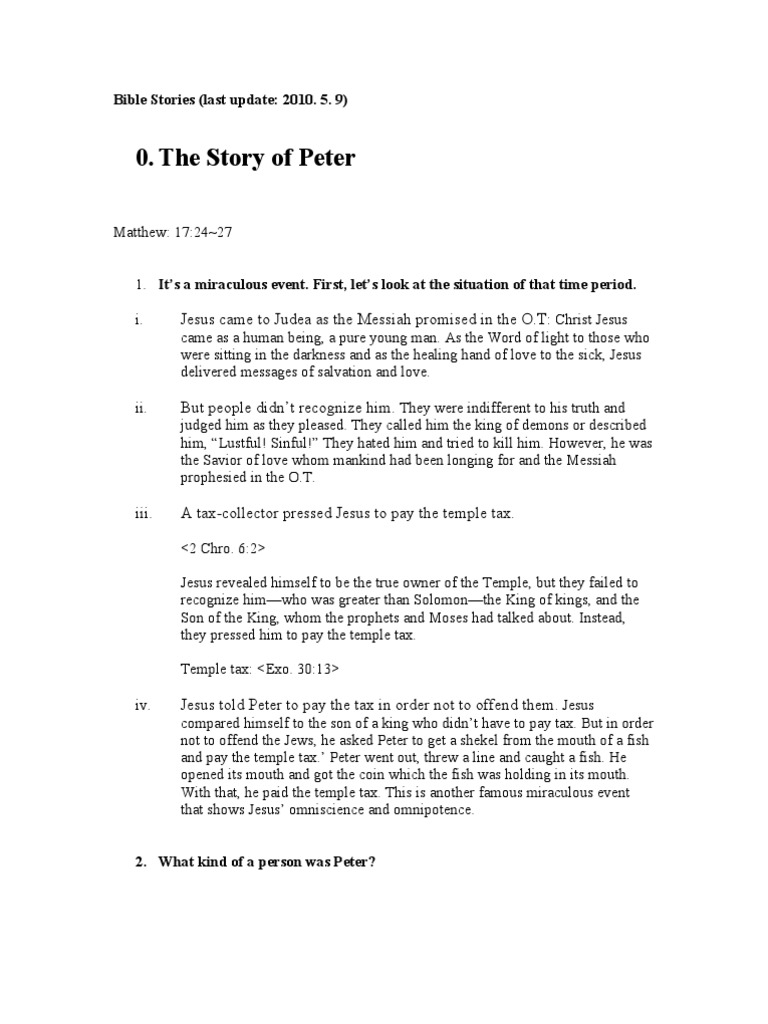 Bible Story-0. Story of Peter. 2010.5-Eng[1] | Saint Peter | The Gospel