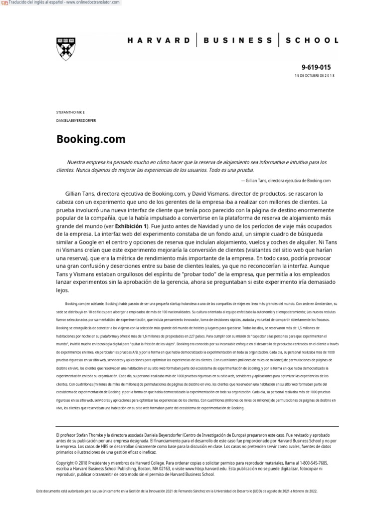 Caso Booking - Com (2018) .En - Es | PDF