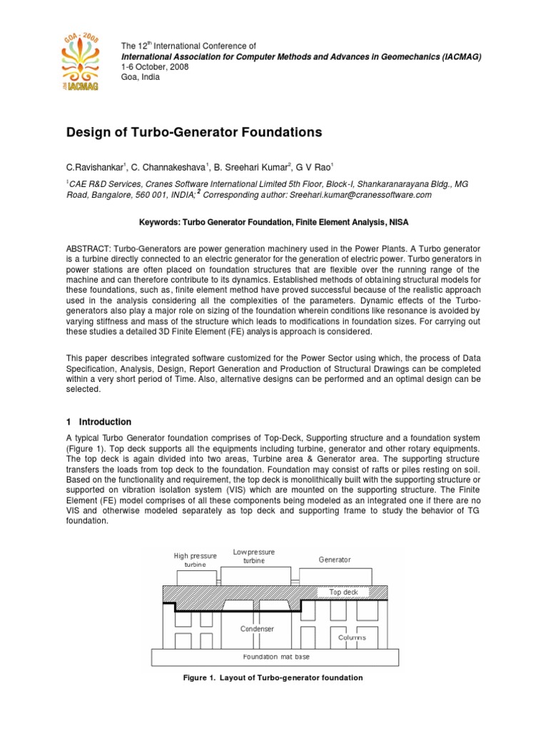 Design of Turbo-Generator Foundations: C.Ravishankar, C. Channakeshava ...