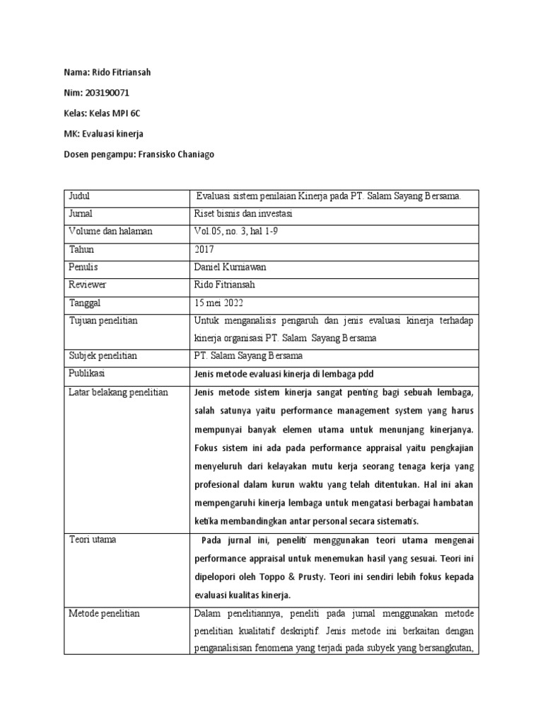 Review Jurnal Rido | PDF