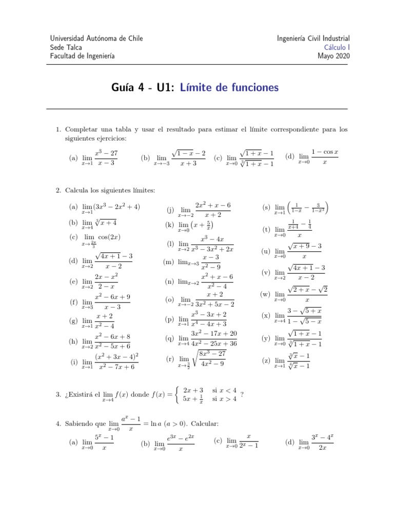 Guía 4 - Límite | PDF