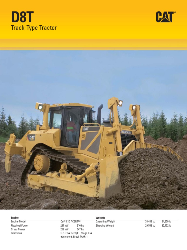 Apunte Cat 1 Catalogo Bulldozer D8T | PDF