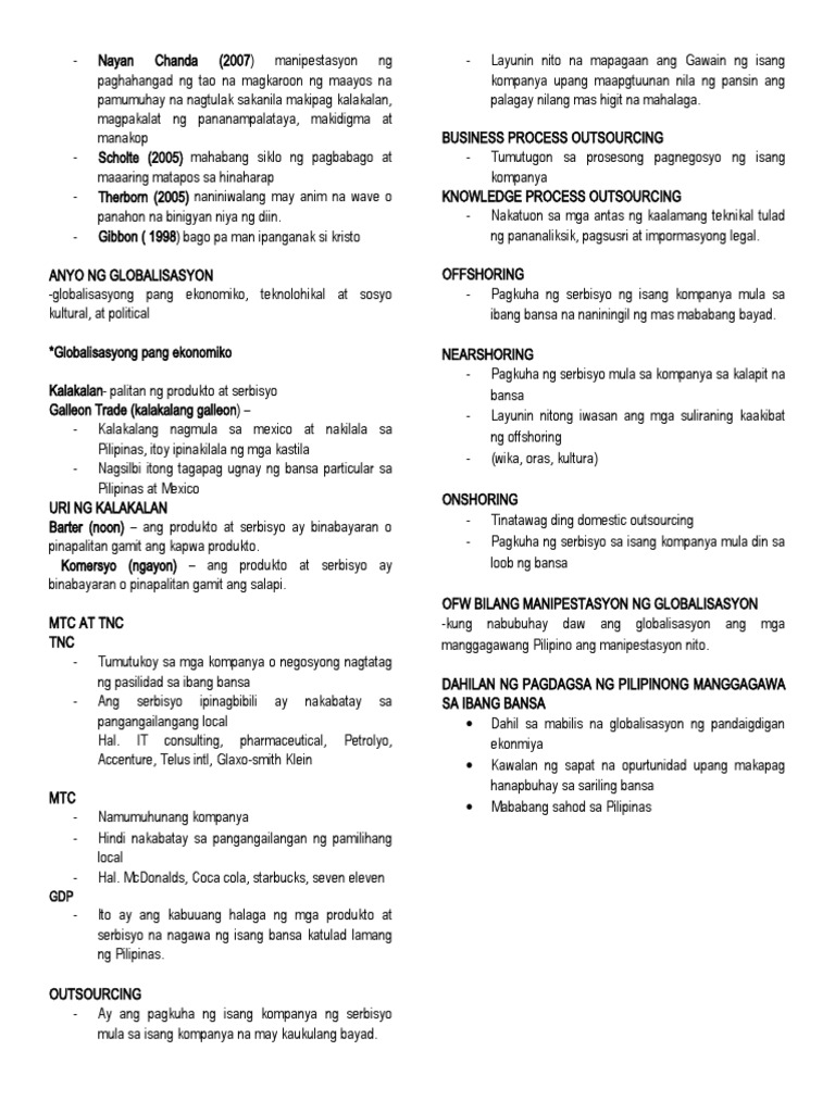 Globalisasyong Pang Ekonomiko | PDF
