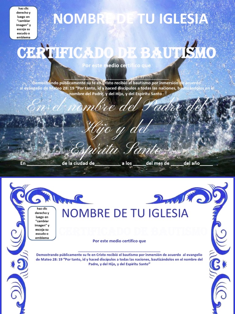 Certificados de Bautismo | PDF | Bautismo | Evangelio de Mateo