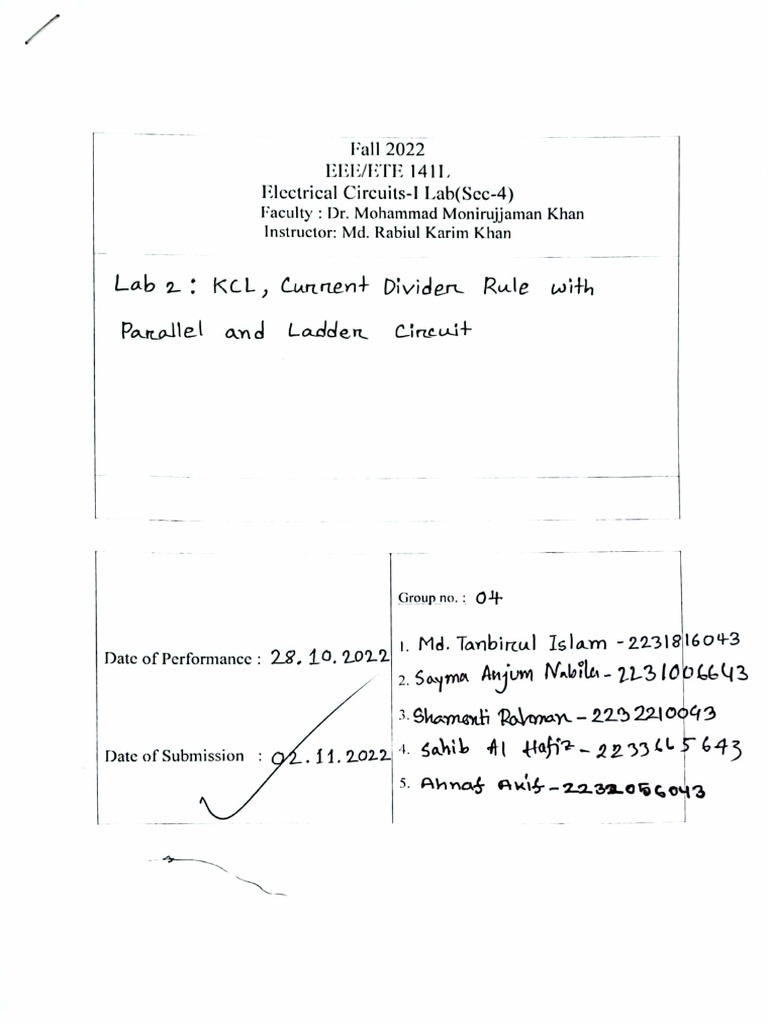 EEE141 Lab2 Report | PDF