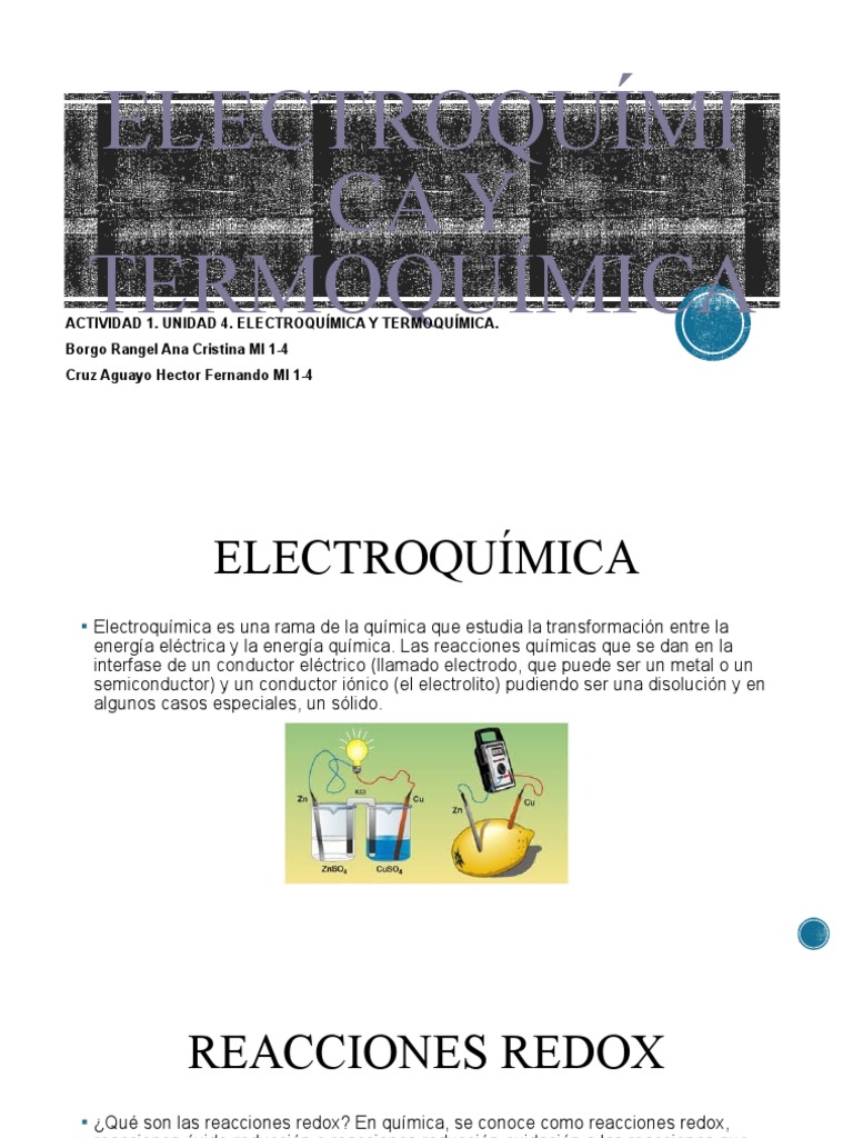 Act 1. Unidad 4. Electroquímica y Termoquímica. | PDF | Redox | Corrosión