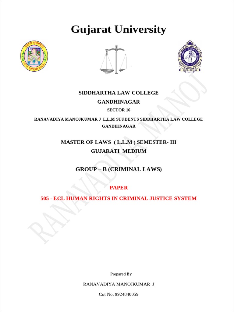 Human Rights in the Criminal Justice System: A Study of Key Concepts ...