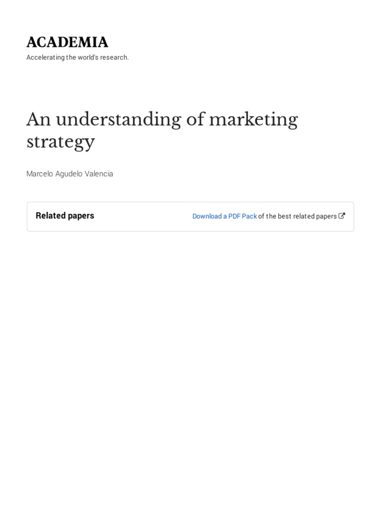 An Understanding of Marketing Strategy-With-Cover-Page-V2 | PDF