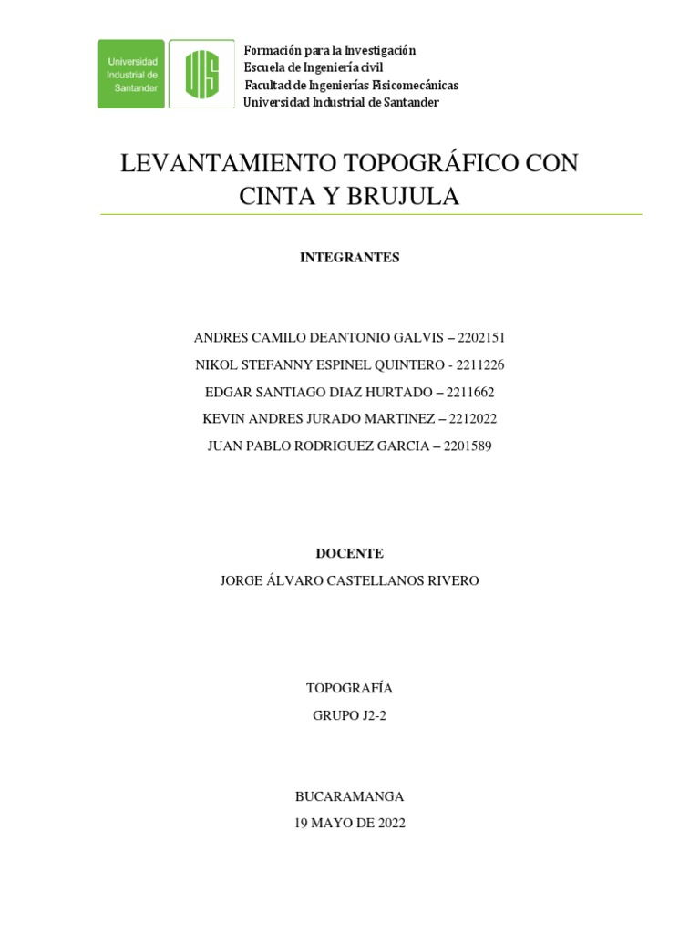 Inf. 2 - Levantamiento Con Cinta y Brújula | PDF | Azimut | Brújula