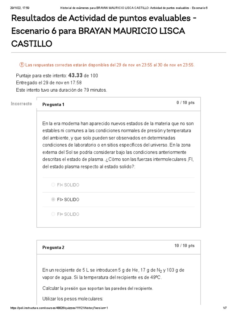 Historial de Exámenes para BRAYAN MAURICIO LISCA CASTILLO - Actividad de Puntos Evaluables ...