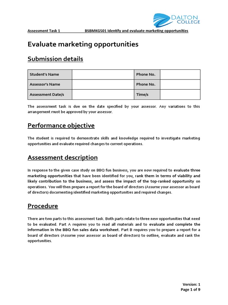 1 Assessment | PDF | Marketing | Market Analysis