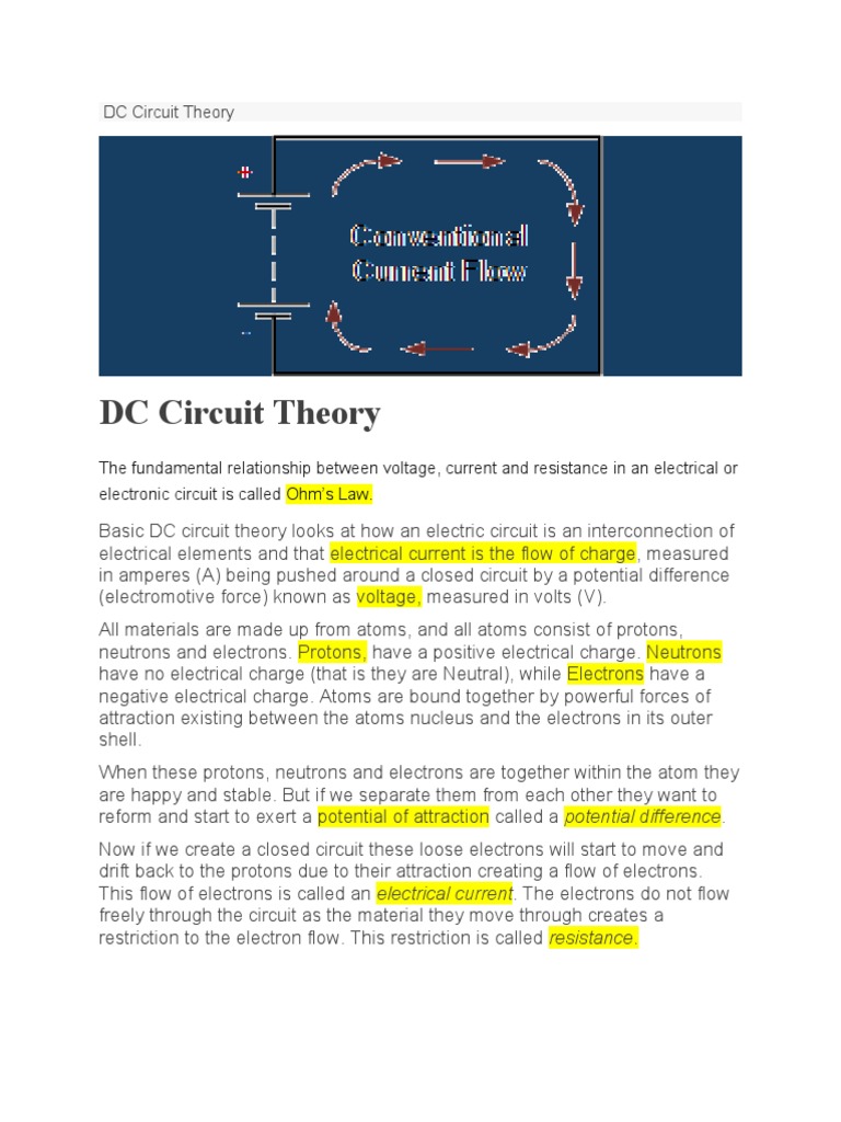 DC Circuit Theory | PDF | Electric Power | Electrical Resistance And ...