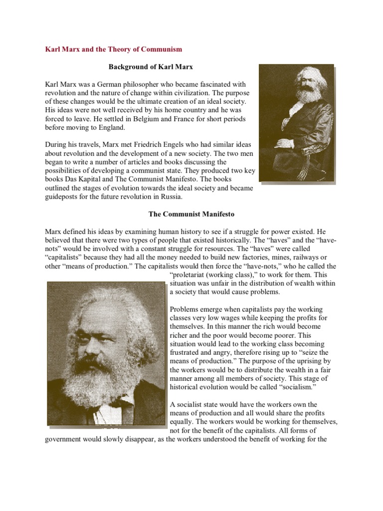 Karl Marx and the Theory of Communism | Karl Marx | Communism