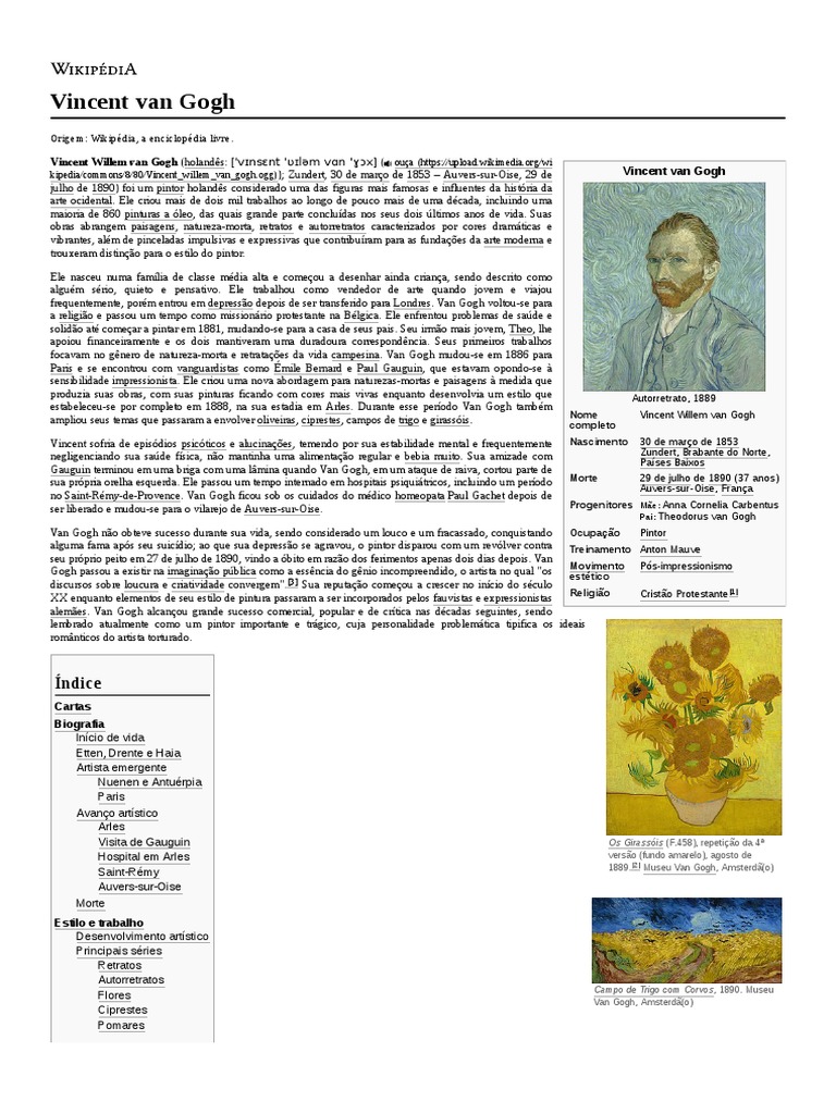 Vincent Van Gogh | PDF | Vincent Van Gogh