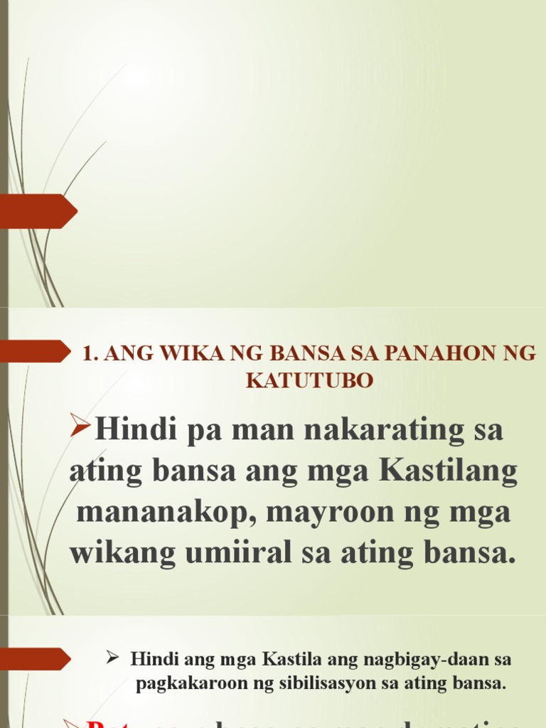 Kasaysayan NG Wika NG Bansa Sa Iba't Ibang Panahon | PDF