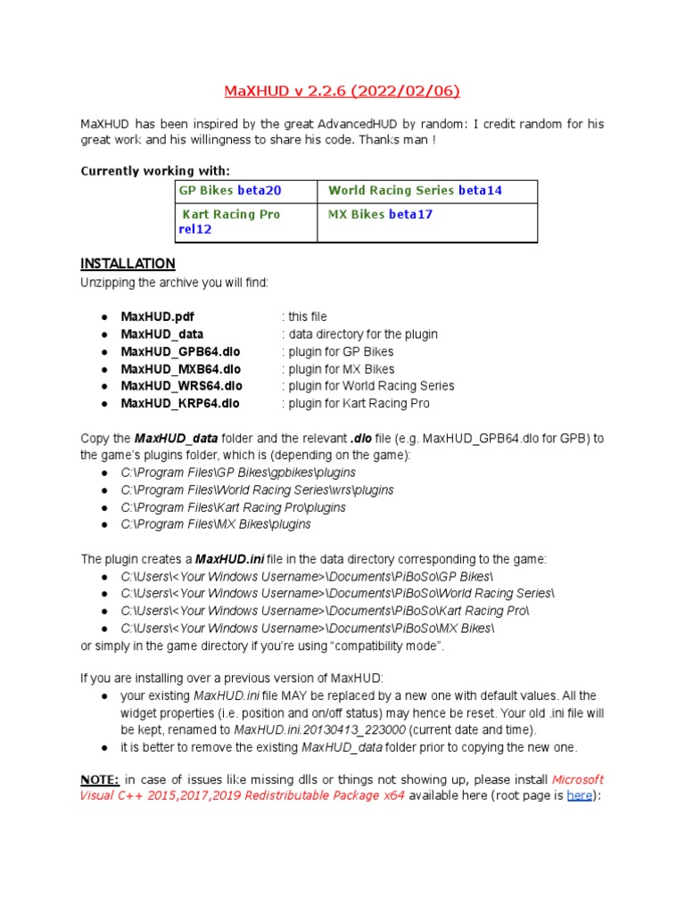 MaXHUD Plugin Installation Guide | PDF | Computers