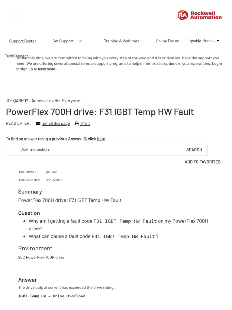 PowerFlex 700H Drive - F31 IGBT Temp HW Fault | PDF | Implied Warranty ...
