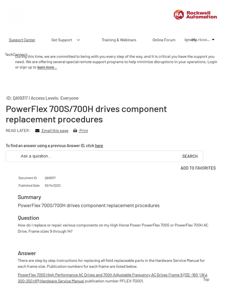 PowerFlex 700S - 700H Drives Component Replacement Procedures | PDF ...