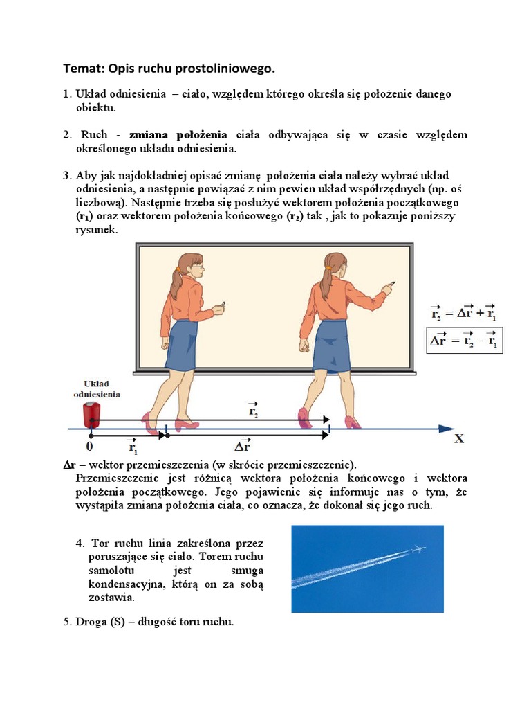 Opis Ruchu Prostoliniowego | PDF