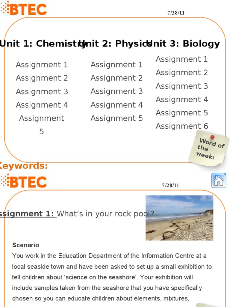 Unit 2: Physics Unit 3: Biology Unit 1: Chemistry: Keywords | PDF ...