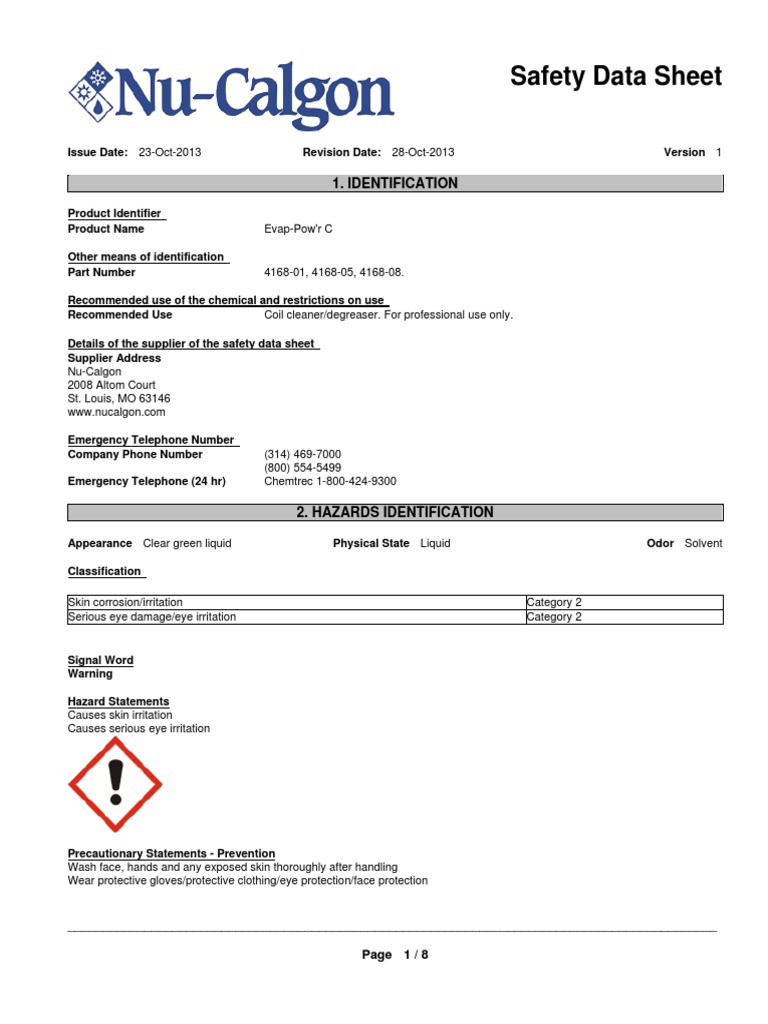Evap Powr C 1galon Nu Calgon | PDF